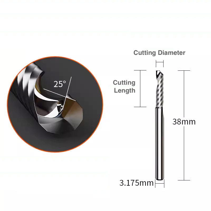 Spiral 'O' Single Flute Bit for Metal - 1/8″ Shank – Makera